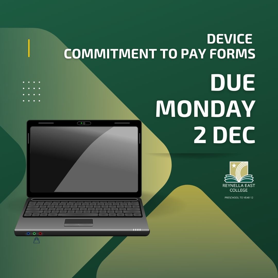 Reminder: Commitment to Pay forms due soon - Reynella East College