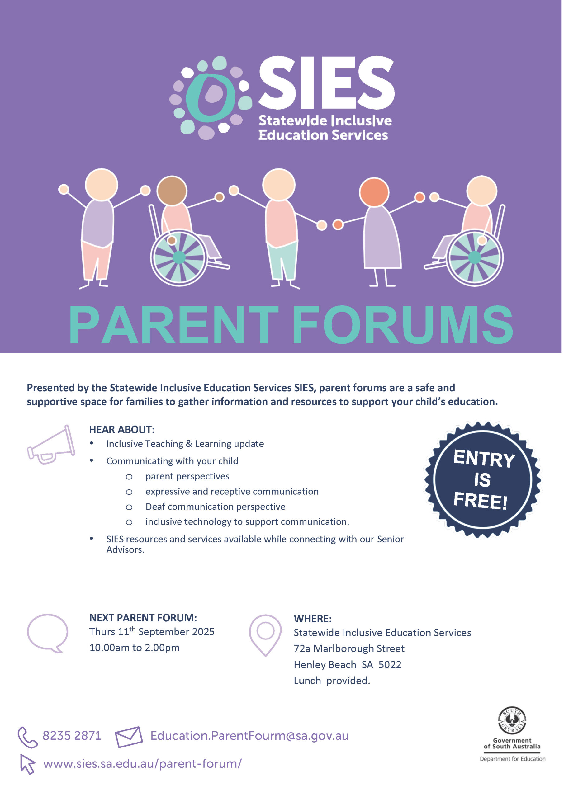 Parent forum for parents and carers of children with disability ...